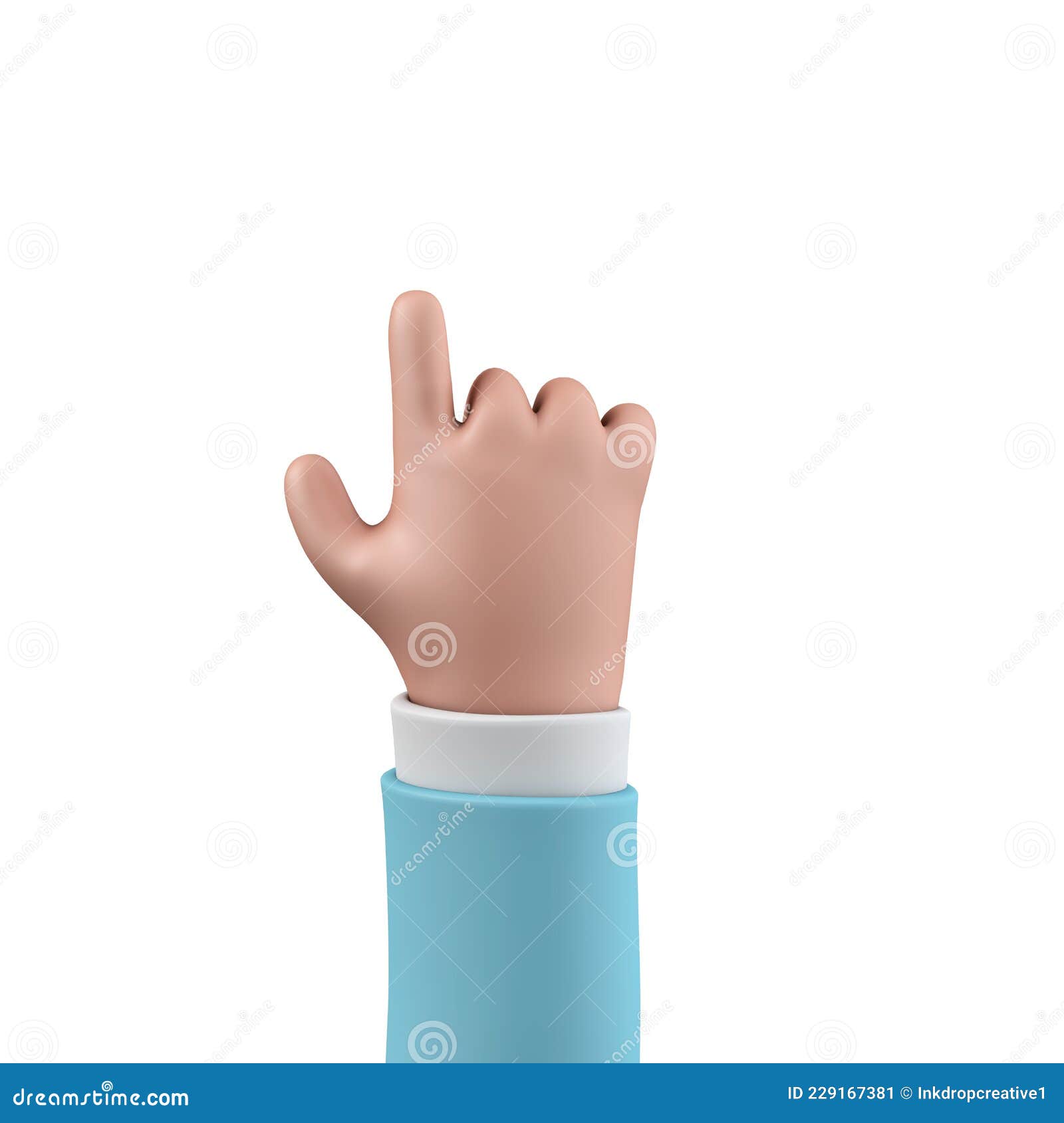 Cartoon Character Style Hand in a Pointing Pose. 3D Rendering Stock ...
