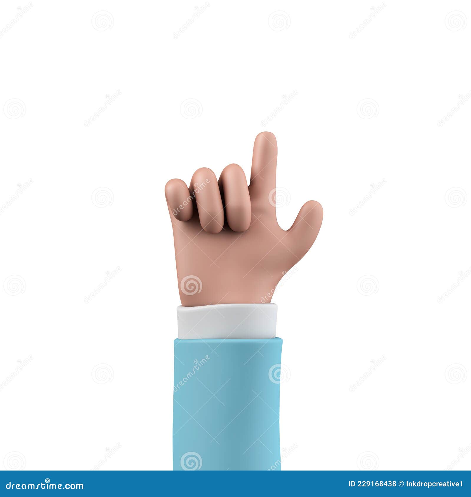 Cartoon Character Style Hand in a Pointing Pose. 3D Rendering Stock ...