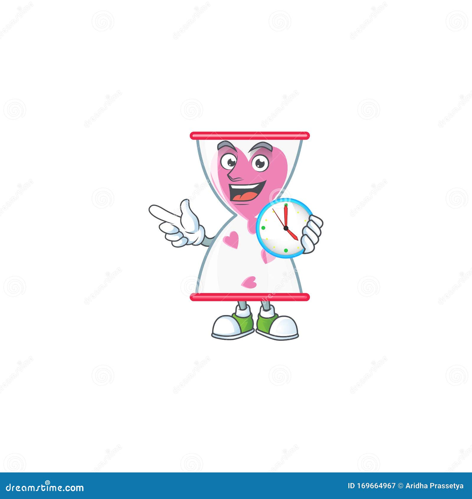Cartoon Character Style Love Clock Sand Having Clock Stock Vector ...