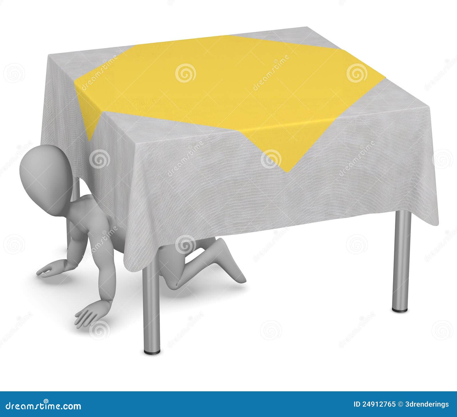 Cartoon Character with Table and Tablecloth12b Stock Illustration ...