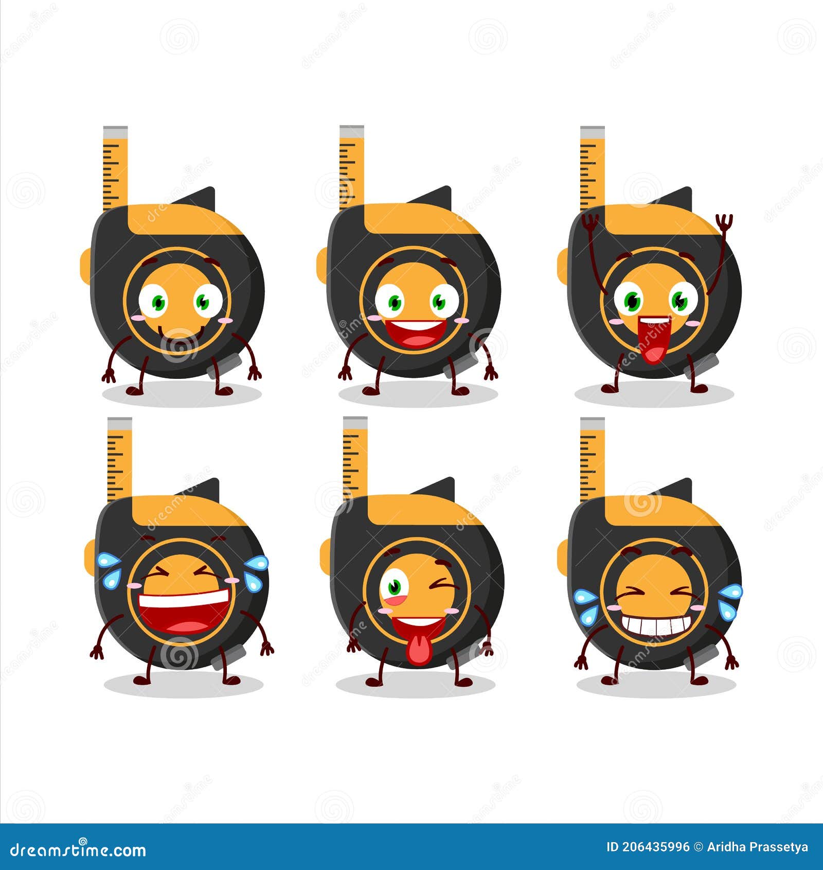 Cartoon Character of Tape Measure with Smile Expression Stock Vector ...