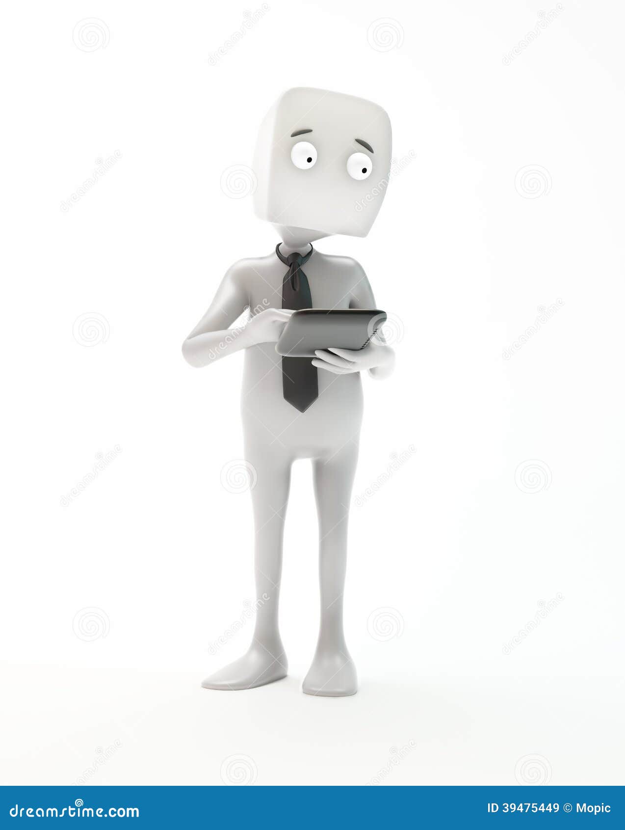 Cartoon Character Techy with a Smartphone Stock Illustration ...