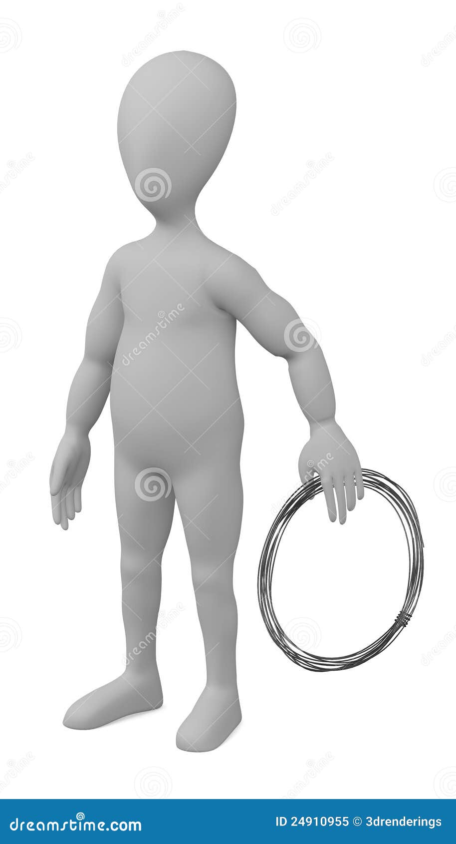 Cartoon Character with Thin Wire Cable Stock Illustration ...