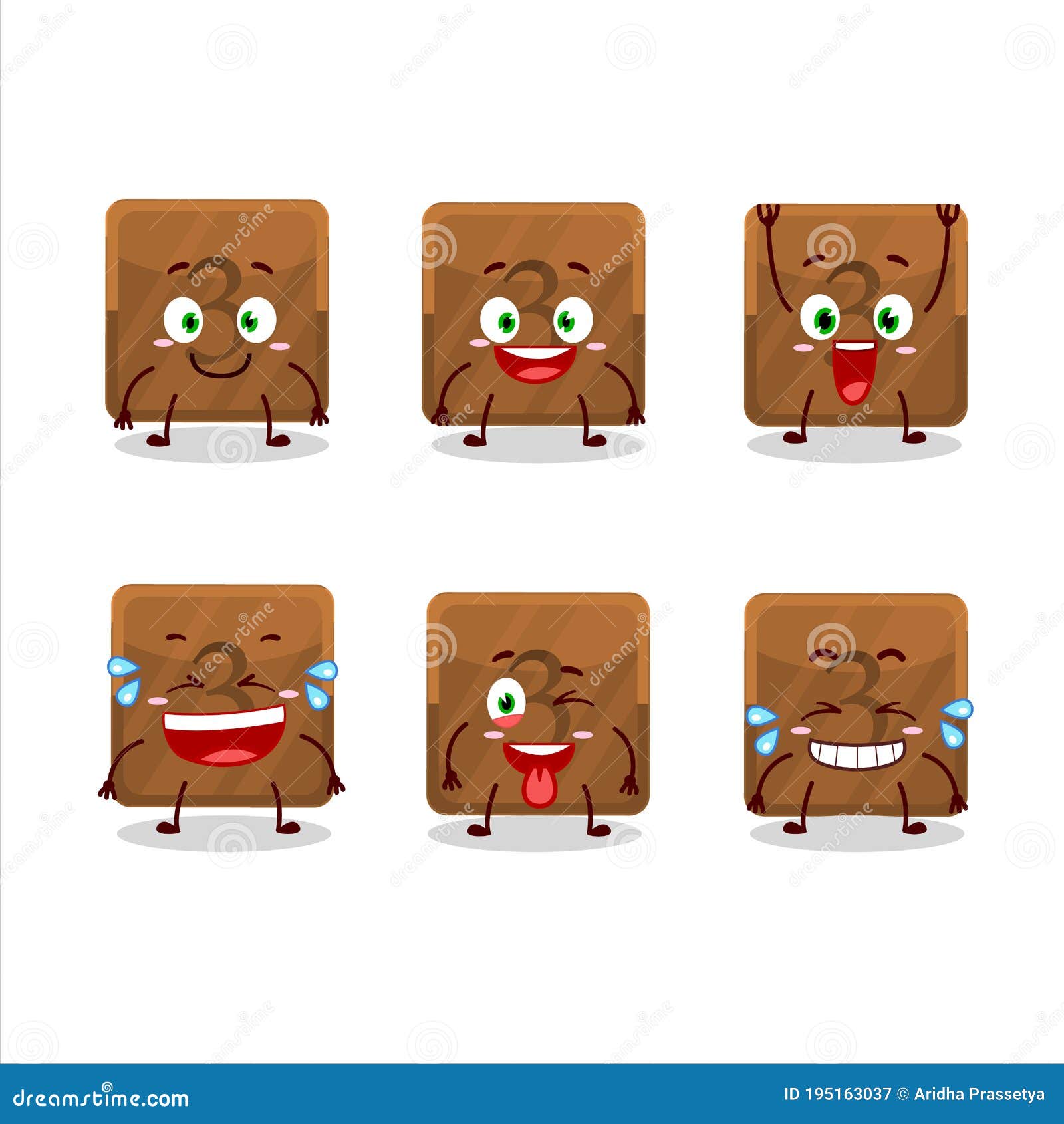 Cartoon Character of Third First Button with Smile Expression Stock ...