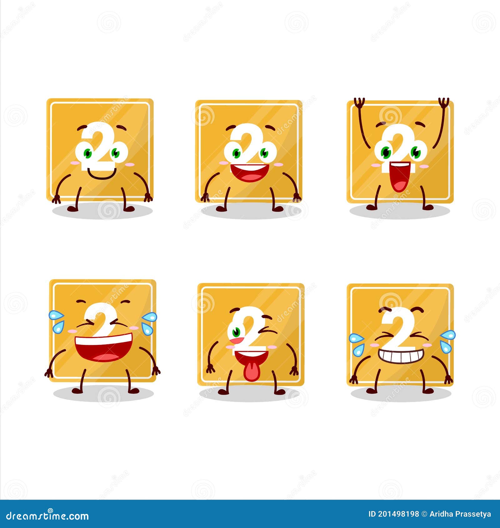 Cartoon Character of Toys Block Two with Smile Expression Stock Vector ...