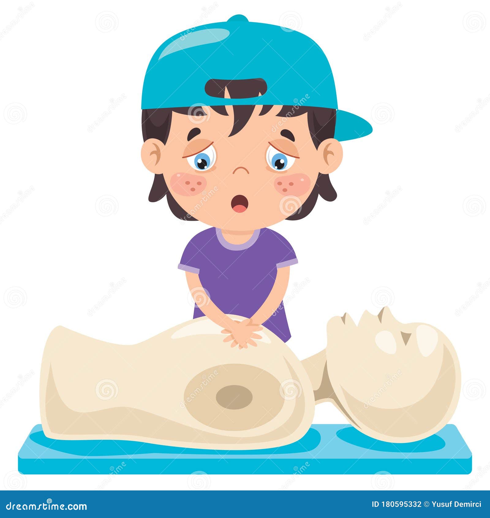 Cartoon Character Training First Aid Stock Vector - Illustration of ...