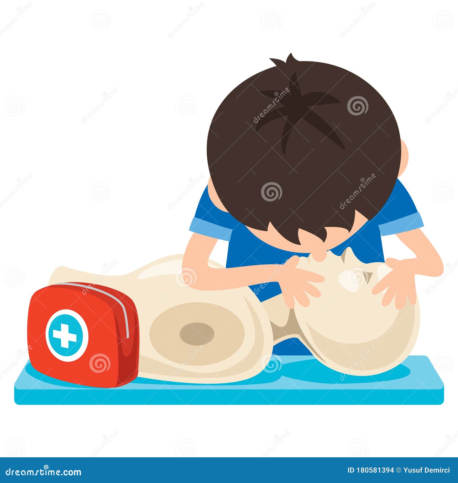 Cartoon Character Training First Aid Stock Vector - Illustration of ...