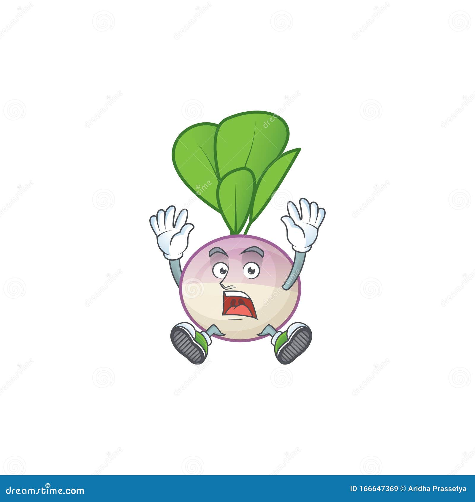 Cartoon Character of Turnip Style with Shocking Gesture Stock Vector ...