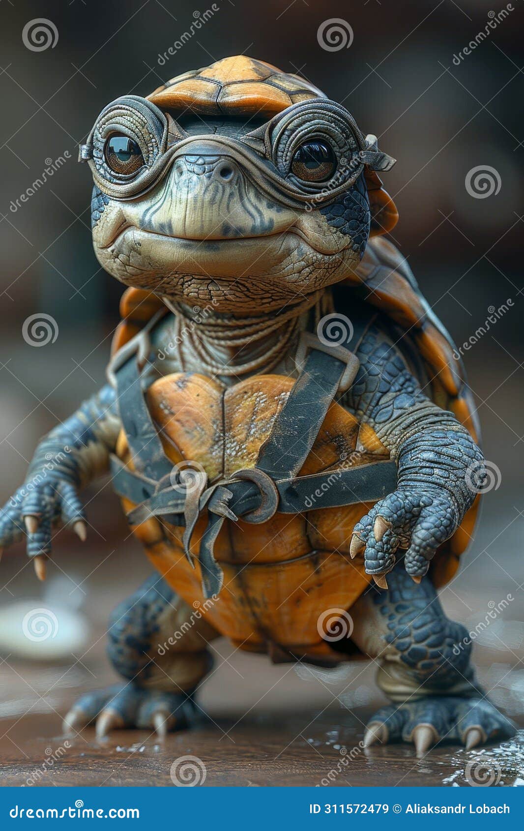 The Cartoon Character of the Turtle Athlete. 3d Illustration Stock ...