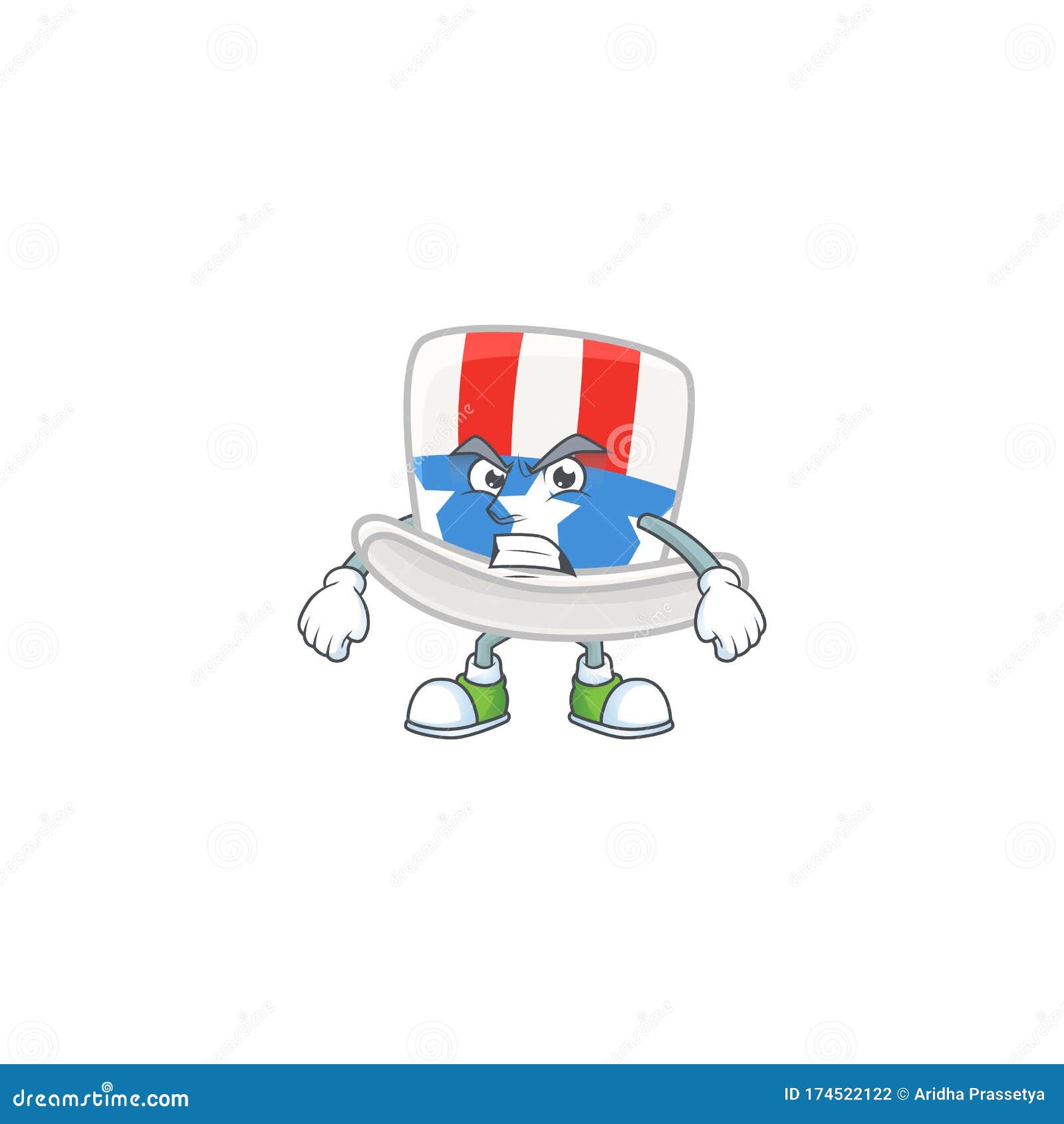 Cartoon Character of Uncle Sam Hat with Angry Face Stock Vector ...