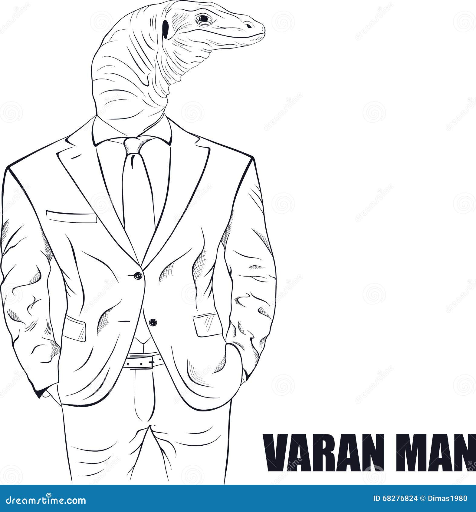 Cartoon character varan stock vector. Illustration of smile - 68276824