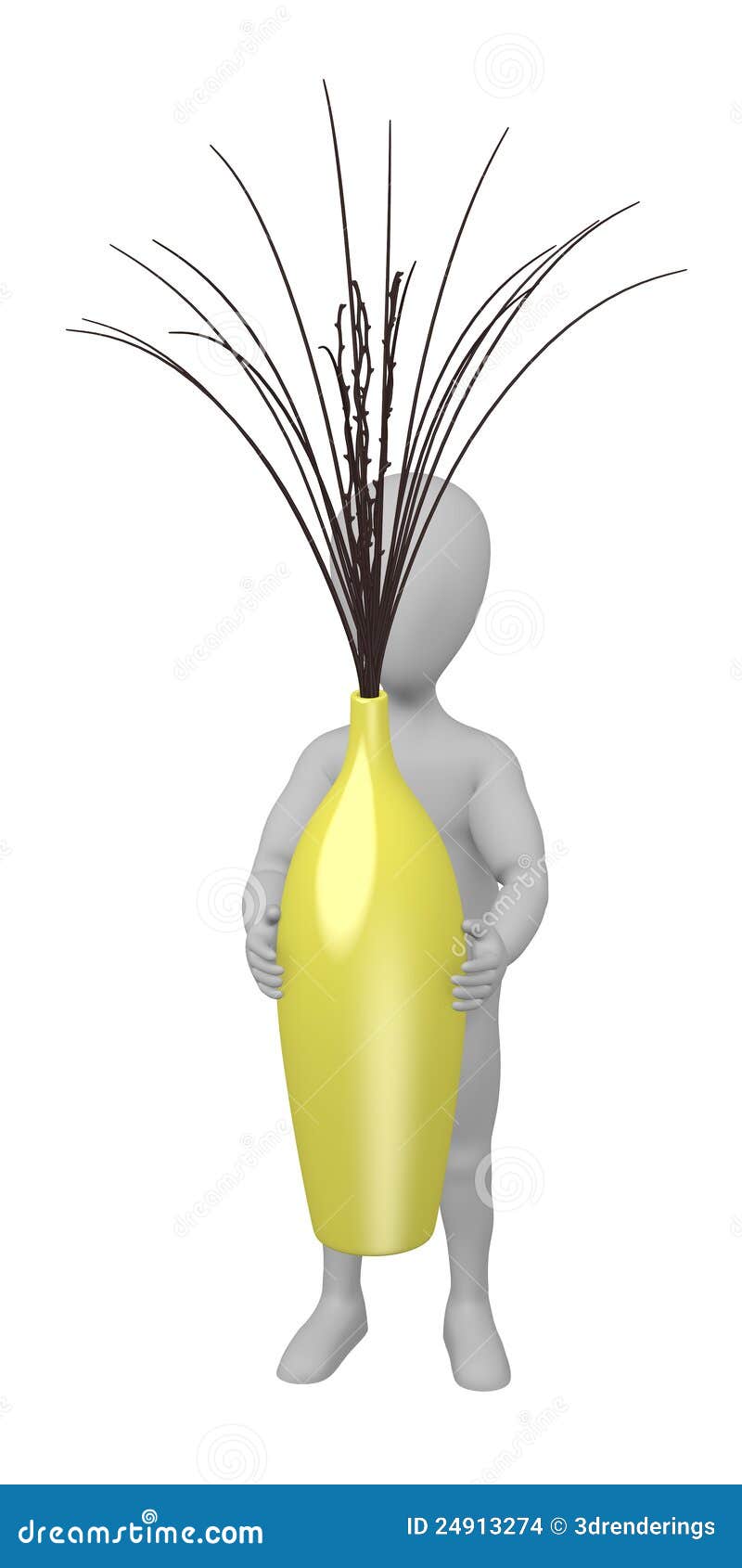 Cartoon Character with Vase 4 Stock Illustration - Illustration of ...