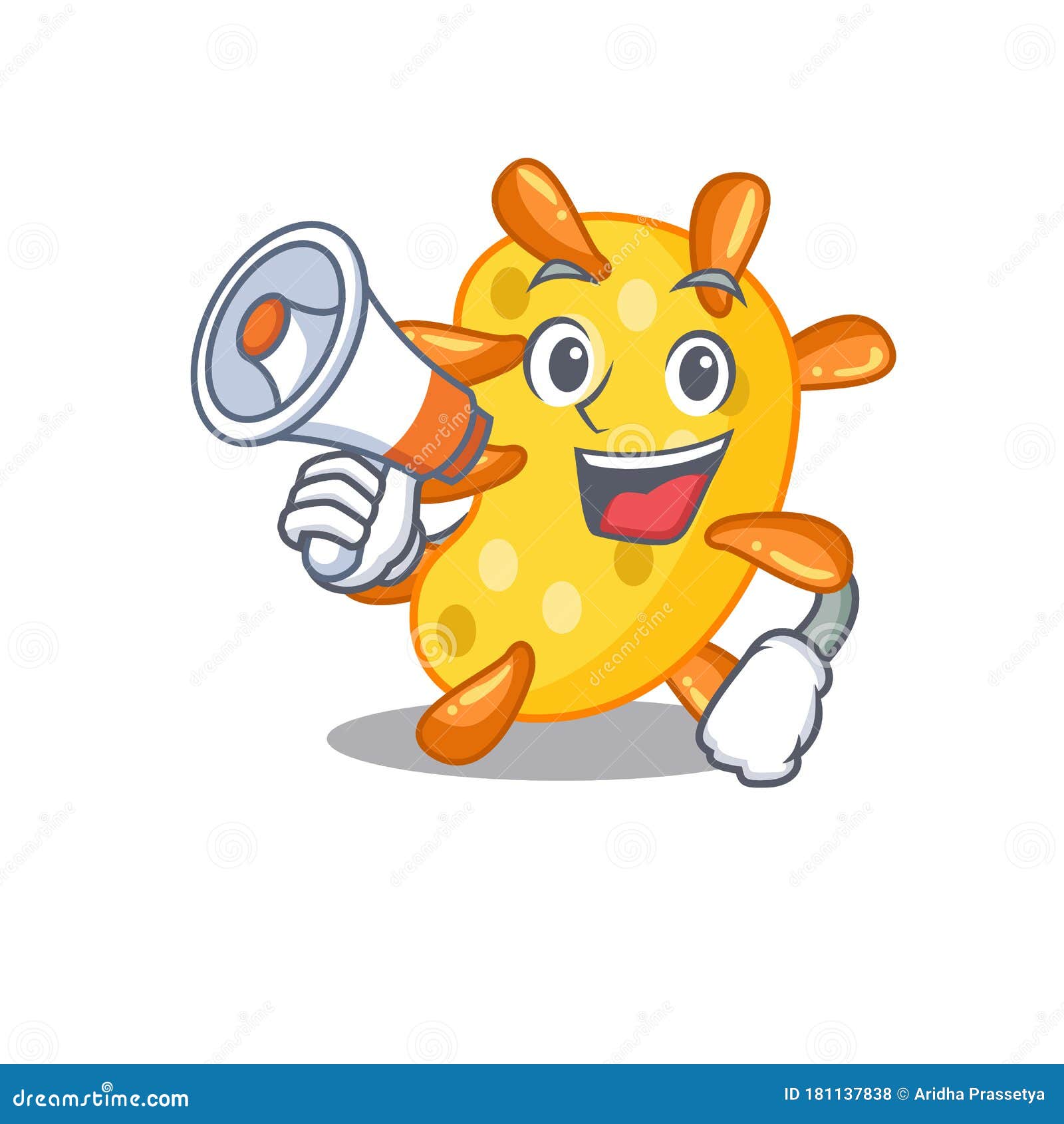 Cartoon Character of Vibrio Having a Megaphone Stock Vector ...