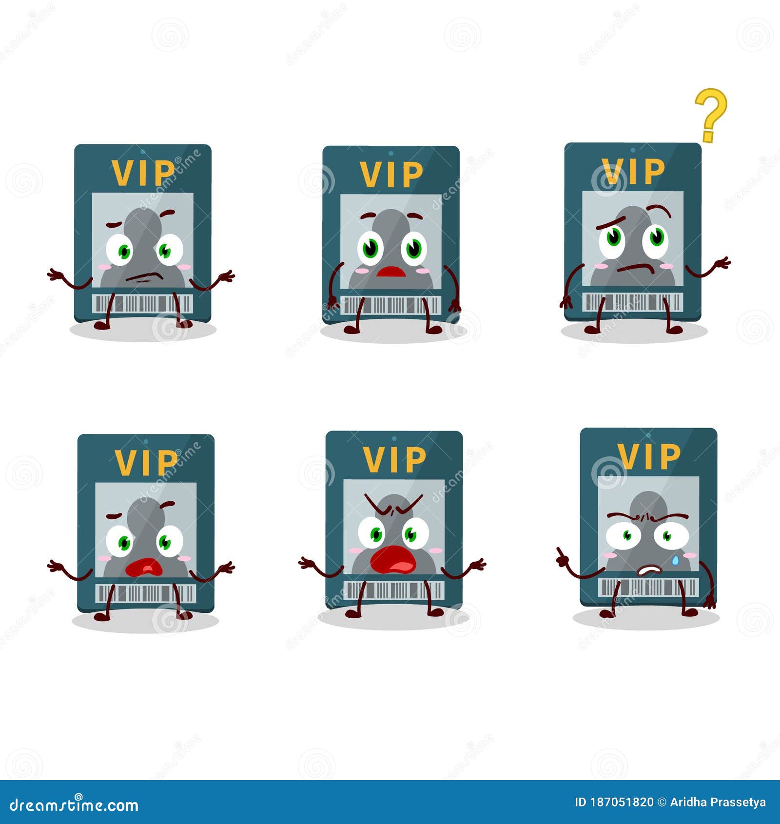 Cartoon Character of Vip Card with What Expression Stock Vector ...