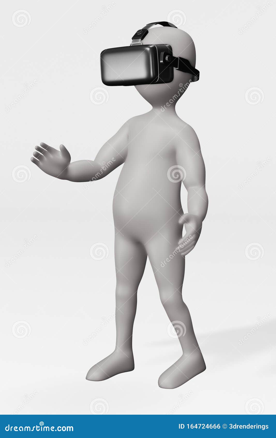 Cartoon Character with VR Headset Stock Illustration - Illustration of ...