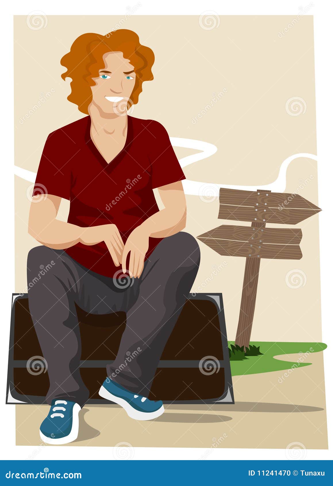 Cartoon character waiting stock vector. Illustration of board - 11241470