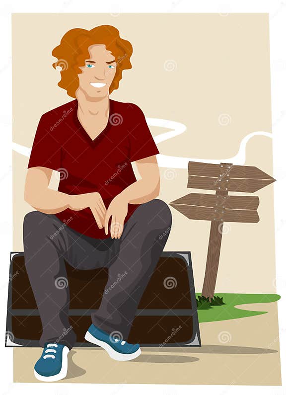 Cartoon character waiting stock vector. Illustration of board - 11241470