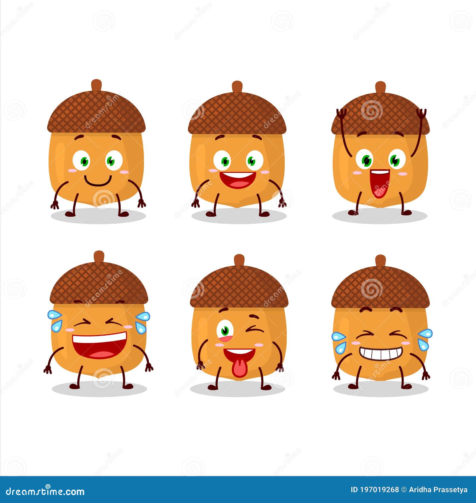 Cartoon Character of Walnuts with Smile Expression Stock Vector ...