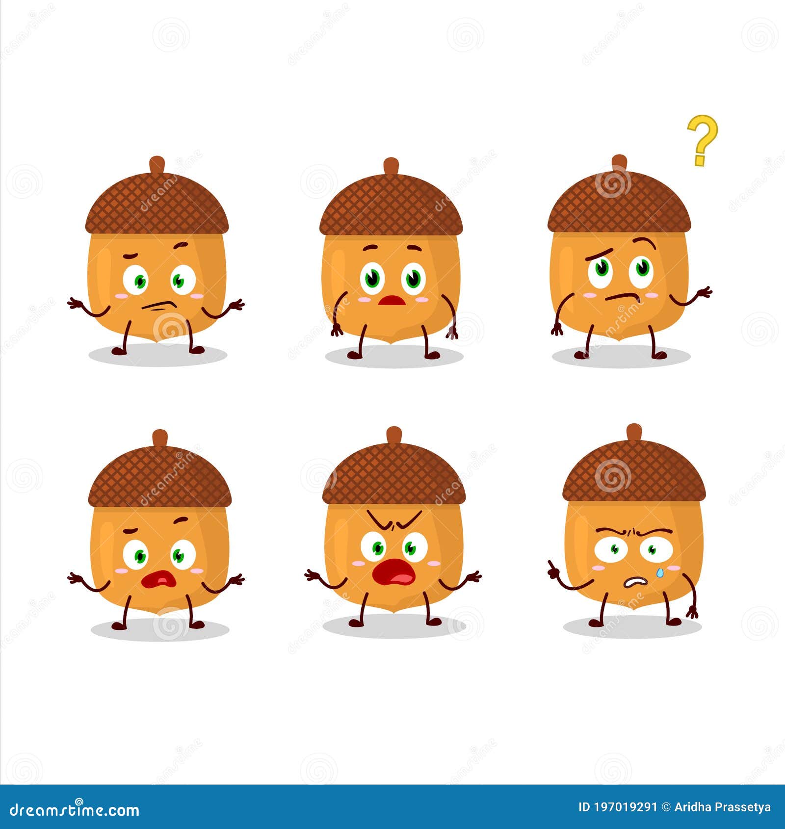 Cartoon Character of Walnuts with What Expression Stock Vector ...