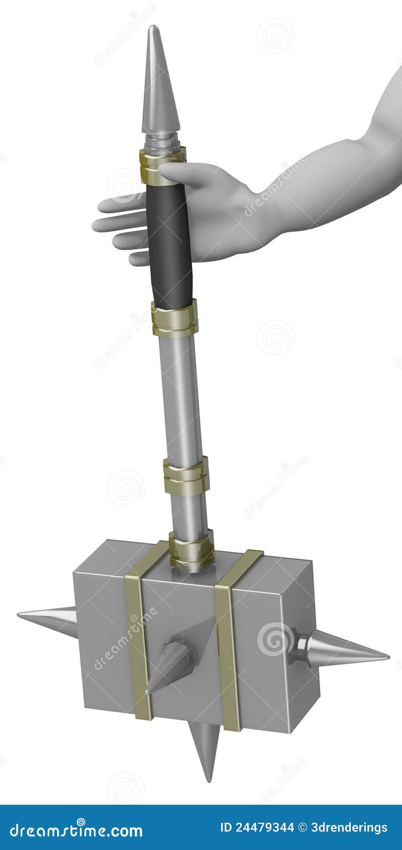 Cartoon Character with War Hammer in Hand1 Stock Illustration ...