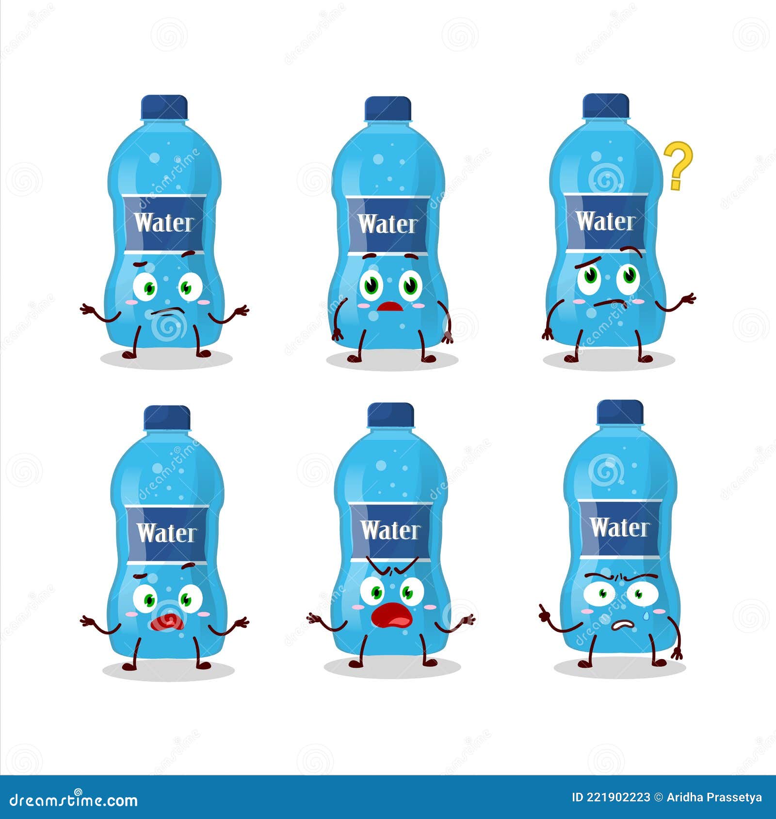 Cartoon Character of Water Bottle with What Expression Stock Vector ...