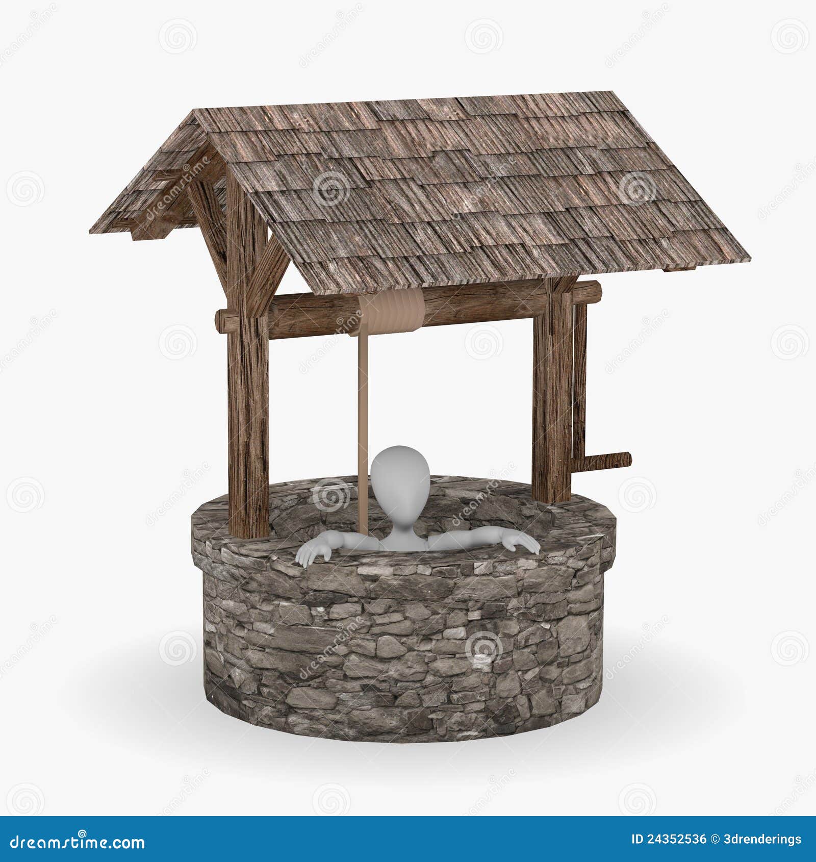 Cartoon Character in Water Well Stock Illustration - Illustration of ...