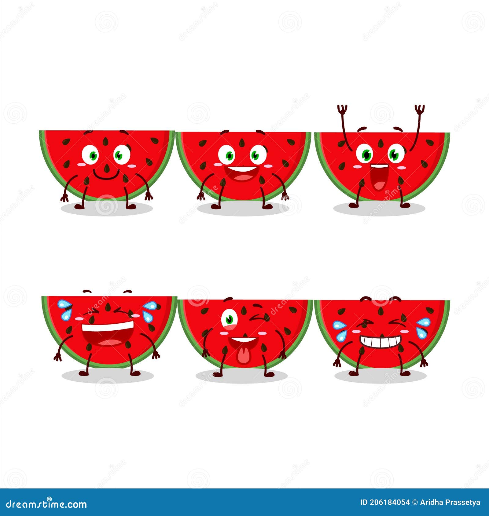 Cartoon Character of Watermelon with Smile Expression Stock Vector ...