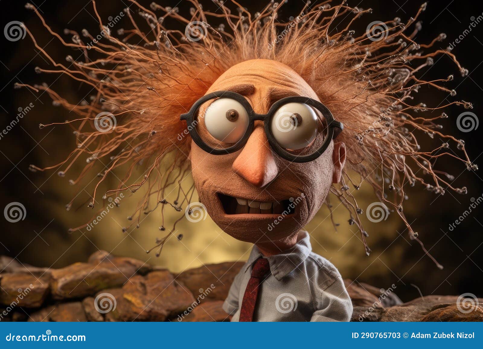 A Cartoon Character with a Weird Expression Stock Illustration ...