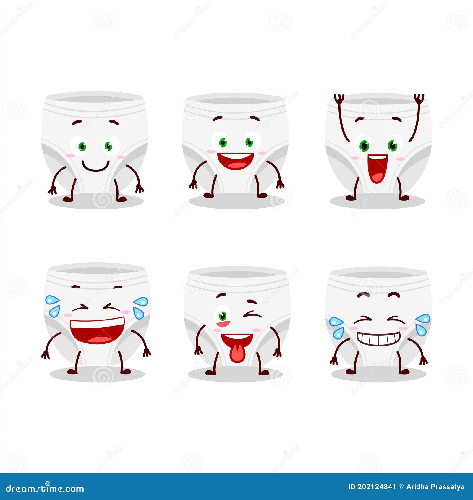 Cartoon Character of White Baby Diapers with Smile Expression Stock ...