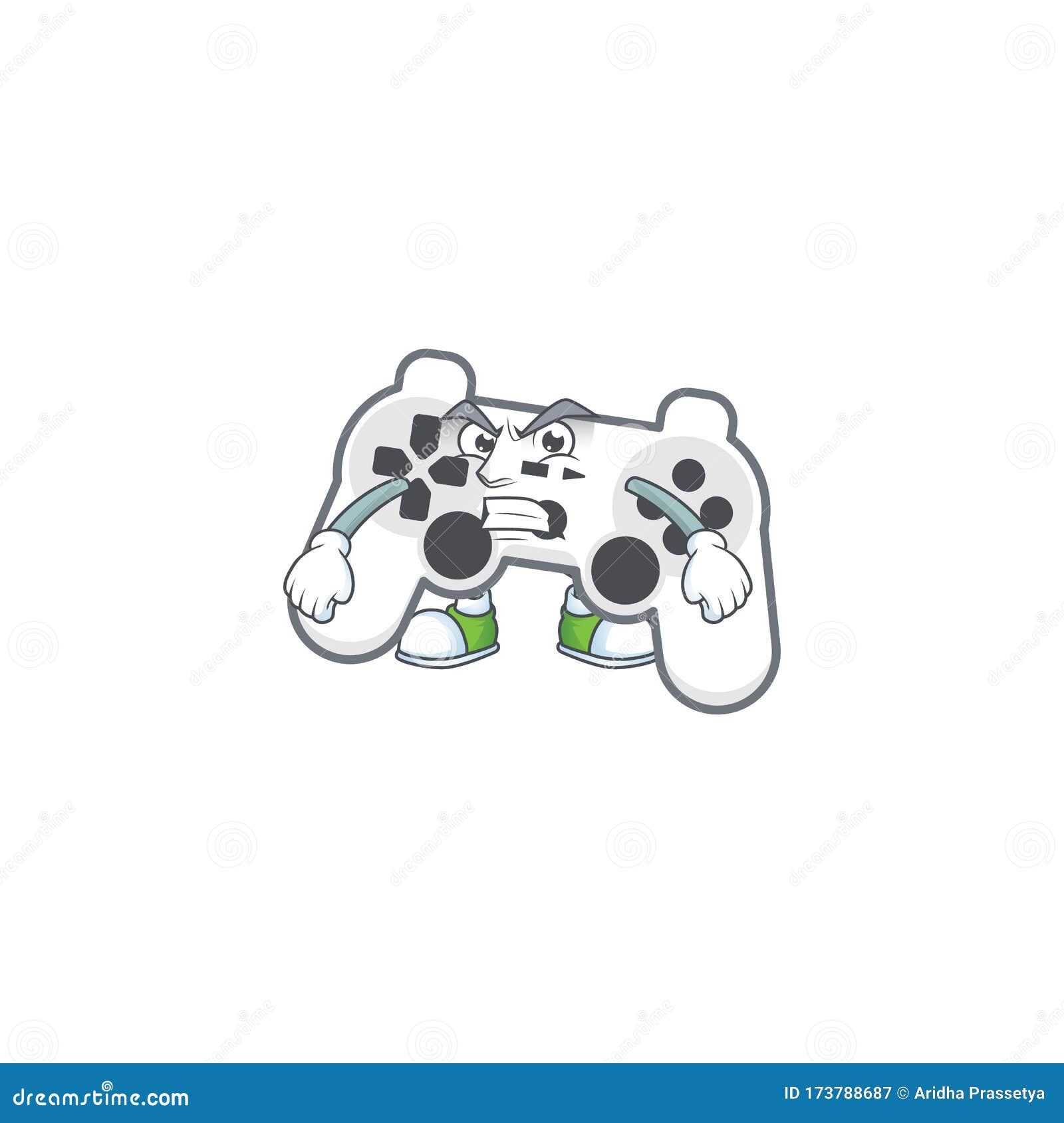 Cartoon Character of White Joystick with Angry Face Stock Vector ...