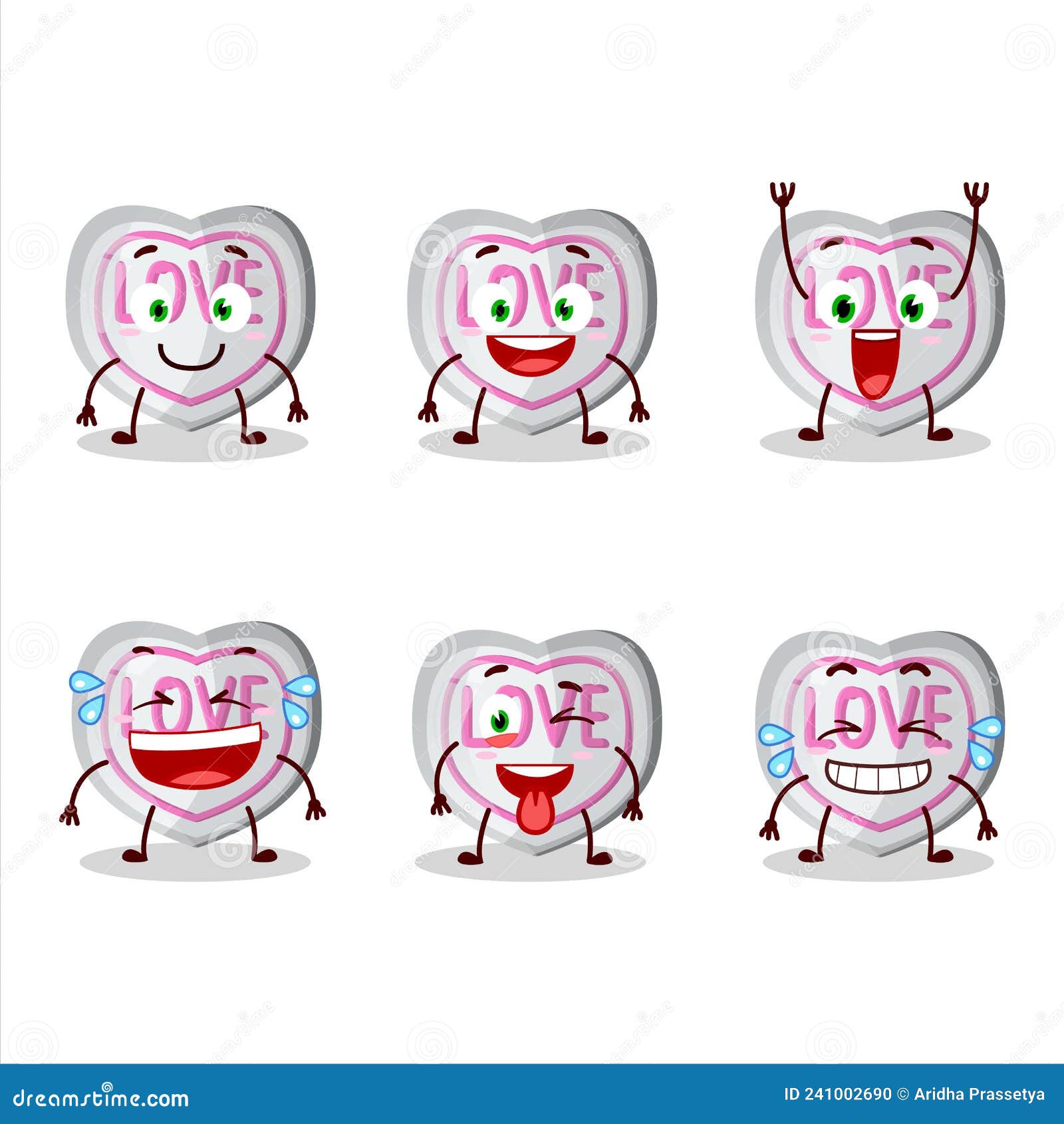 Cartoon Character of White Love Candy with Smile Expression Stock ...