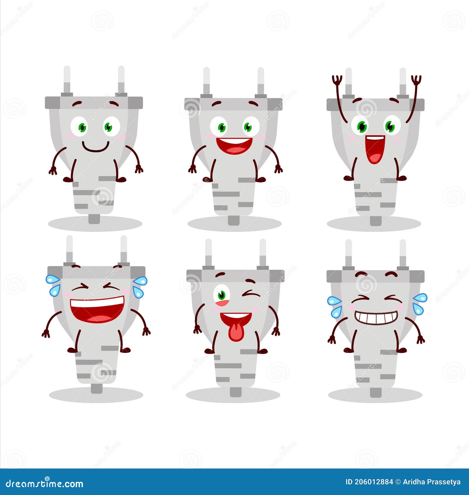 Cartoon Character of White Plug with Smile Expression Stock Vector ...