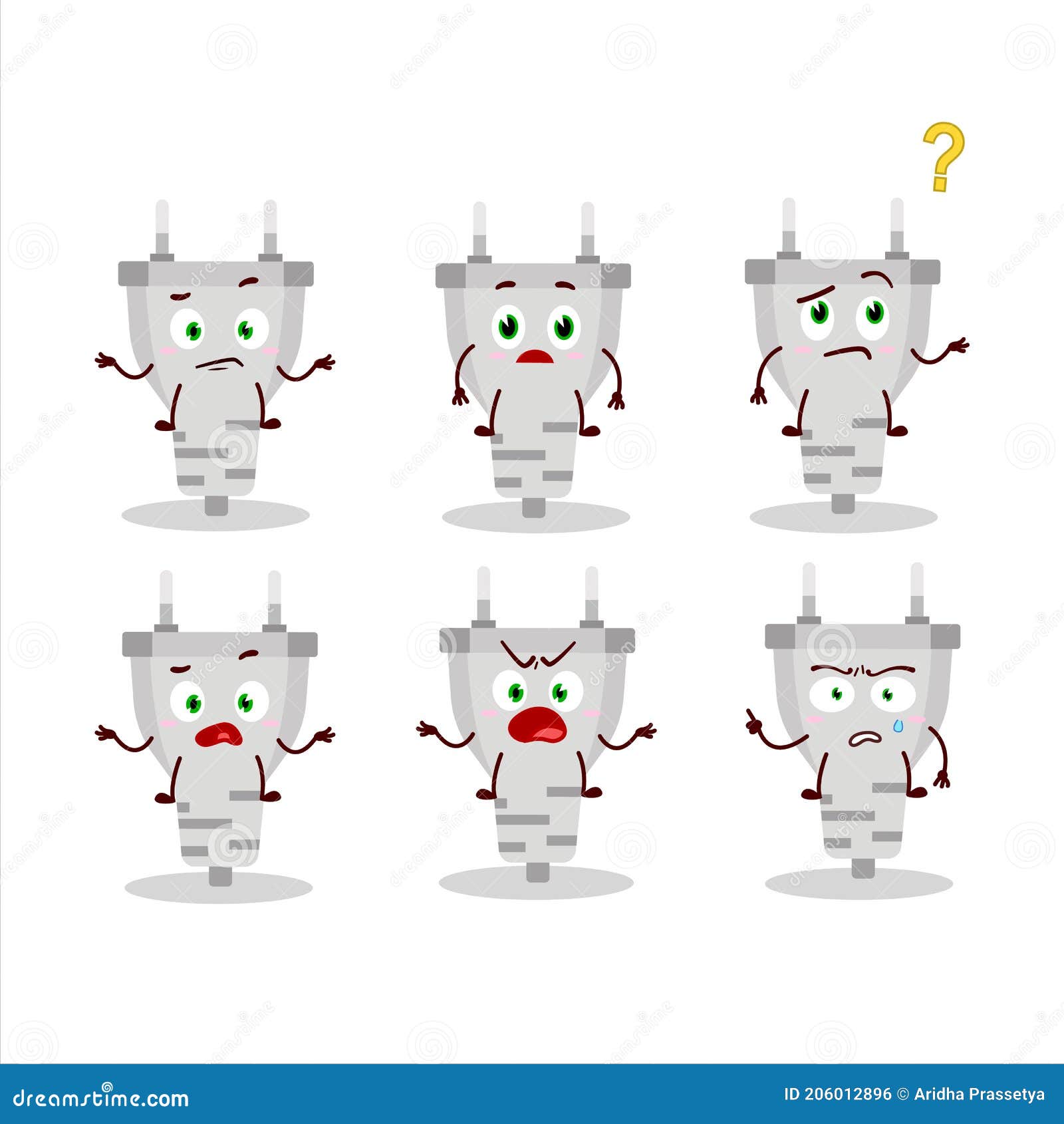 Cartoon Character of White Plug with What Expression Stock Vector ...