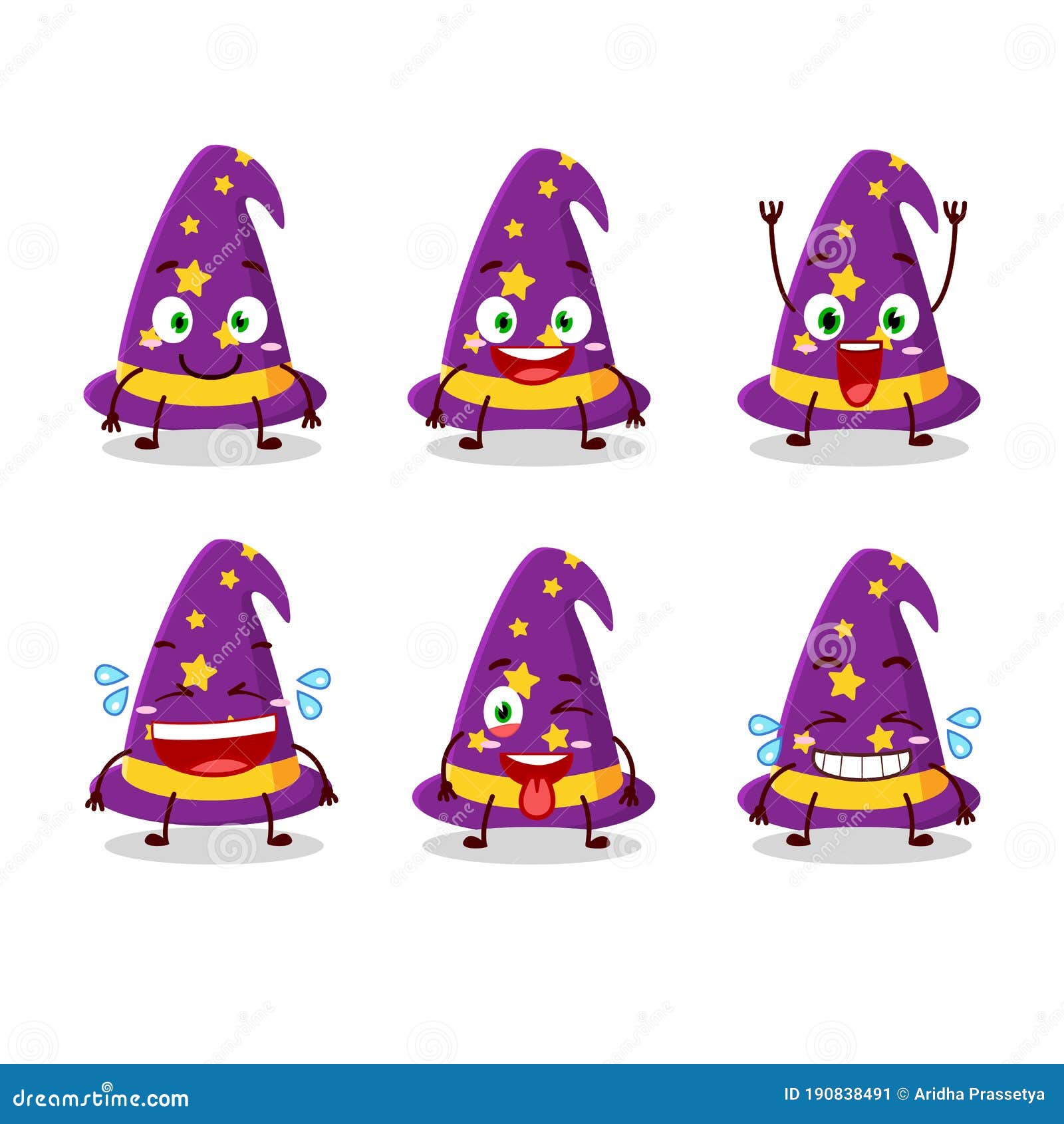 Cartoon Character of Wizard Hat with Smile Expression Stock Vector ...