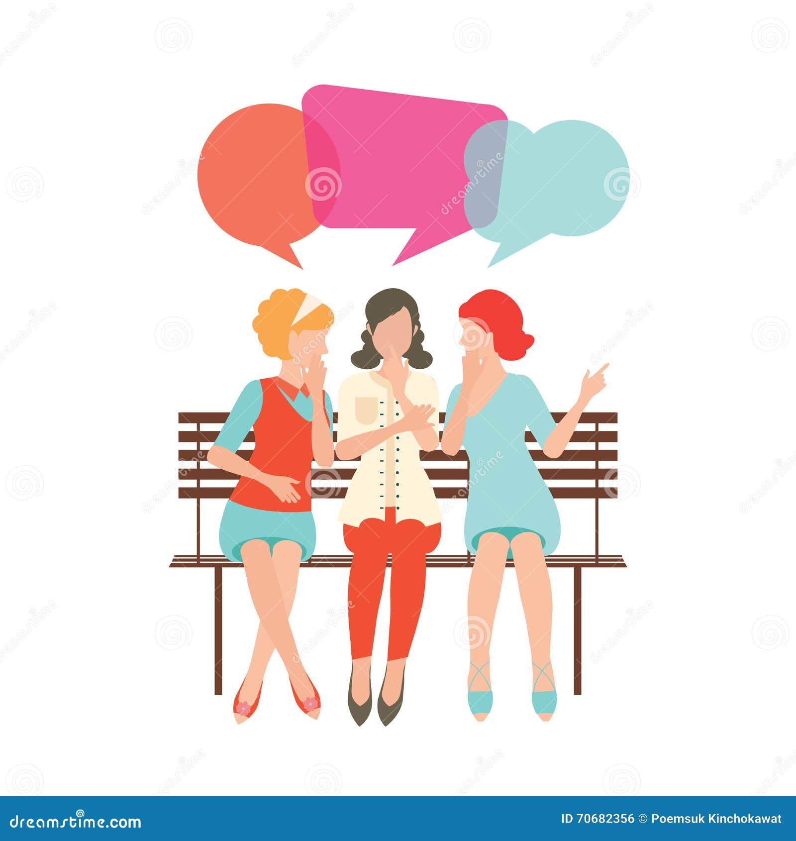 Cartoon Character of Women with Colorful Dialog Speech Bubbles. Stock ... Cartoon Character of Women with Colorful Dialog Speech Bubbles. Stock ...