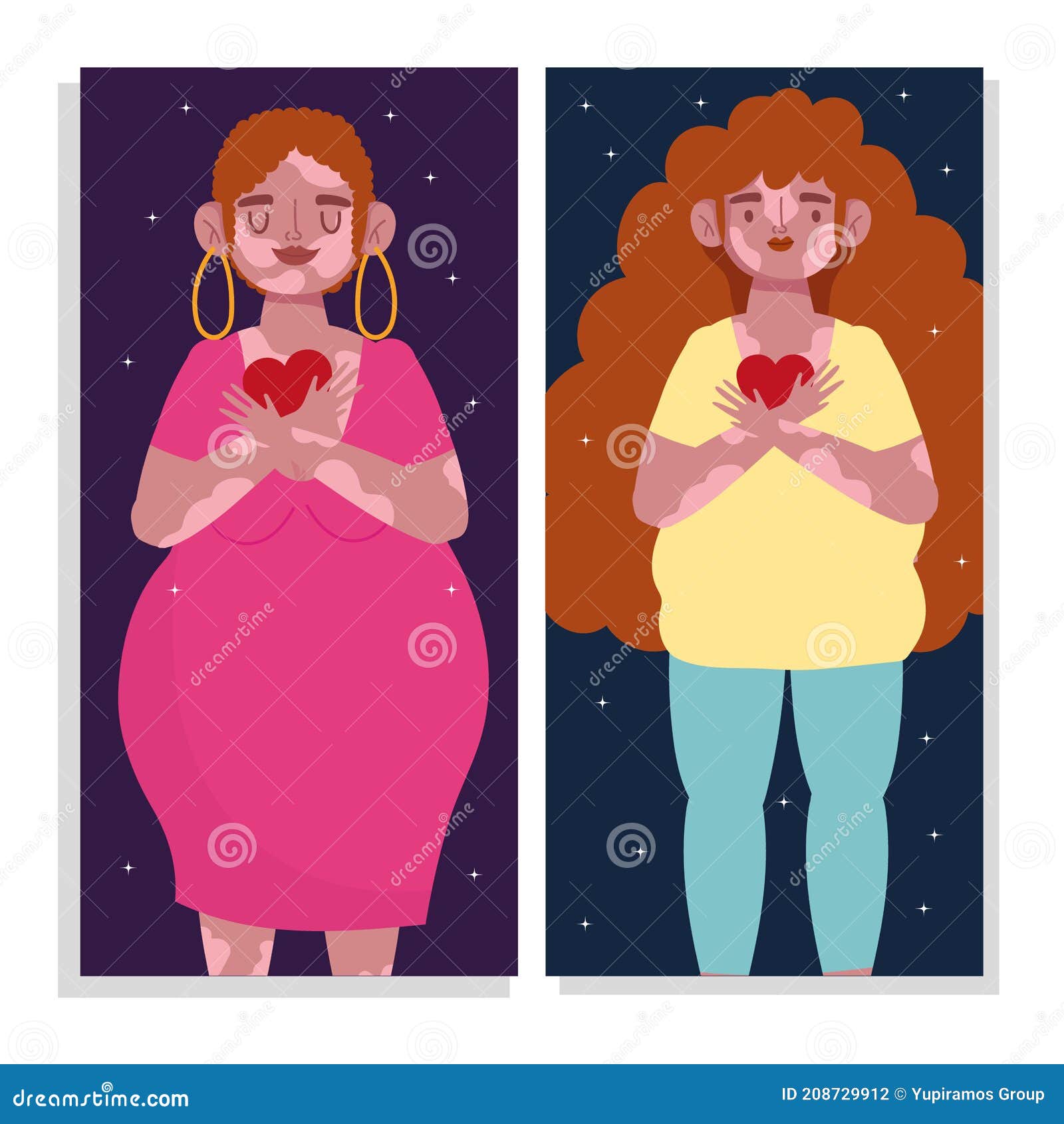 Character With Vitiligo Vector Icon, Pigmentation Skin On Different ... Character With Vitiligo Vector Icon, Pigmentation Skin On Different ...