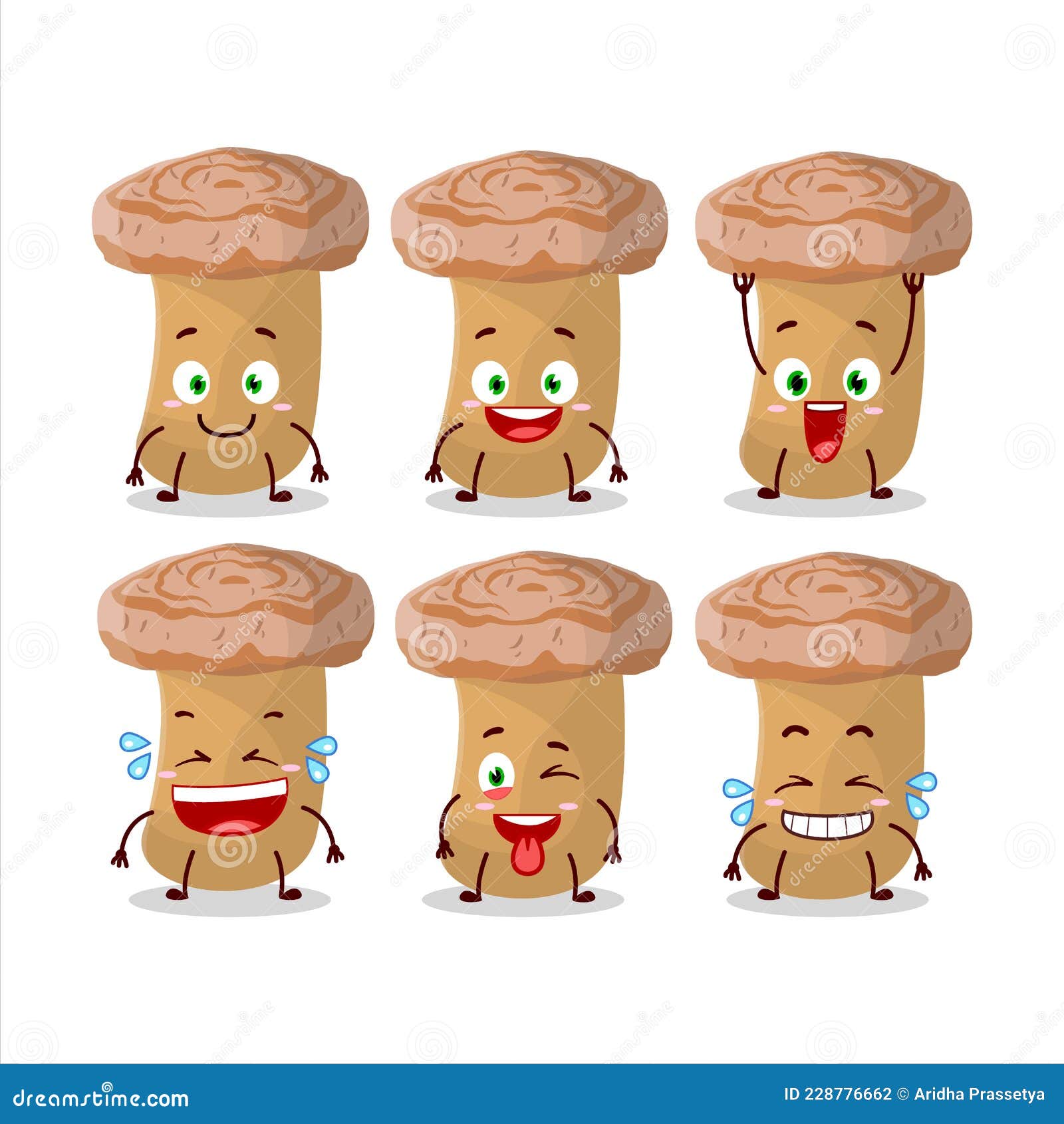 Cartoon Character of Woolly Milkcap with Smile Expression Stock Vector ...