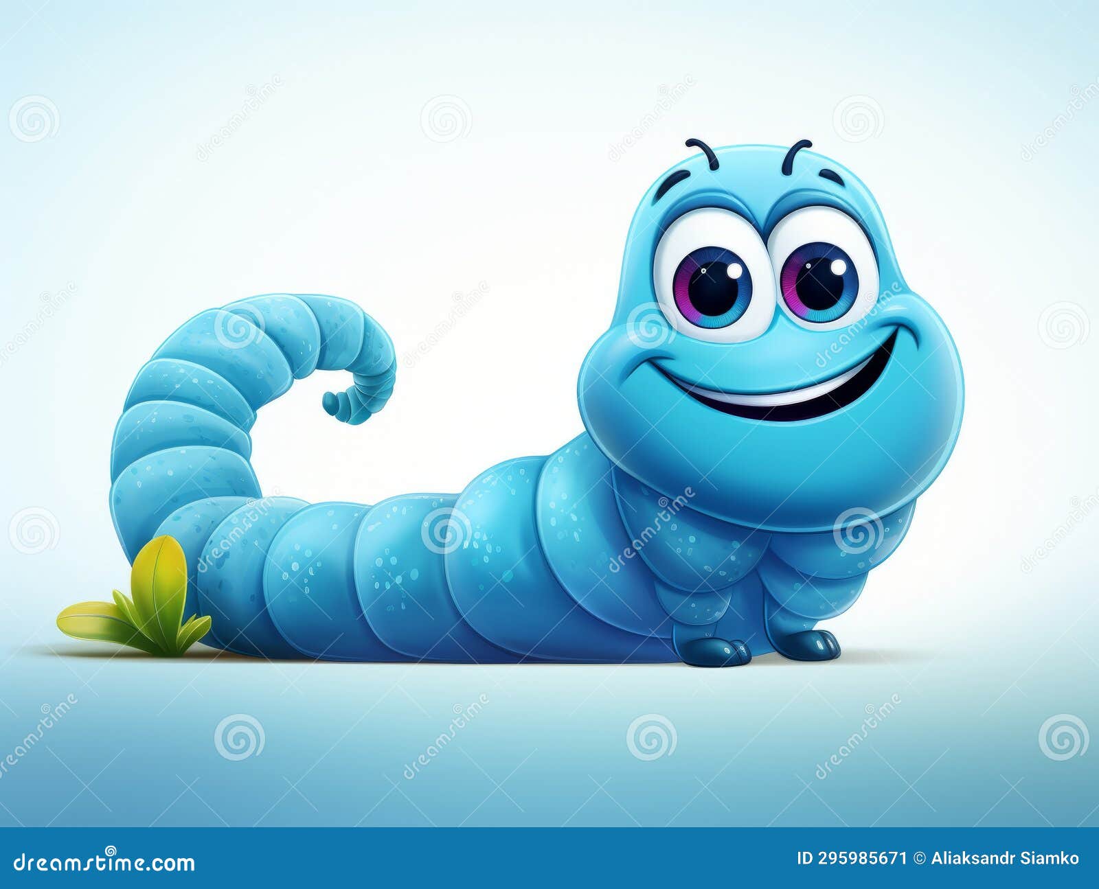 A Cartoon Character of a Worm Stock Illustration - Illustration of grub ...
