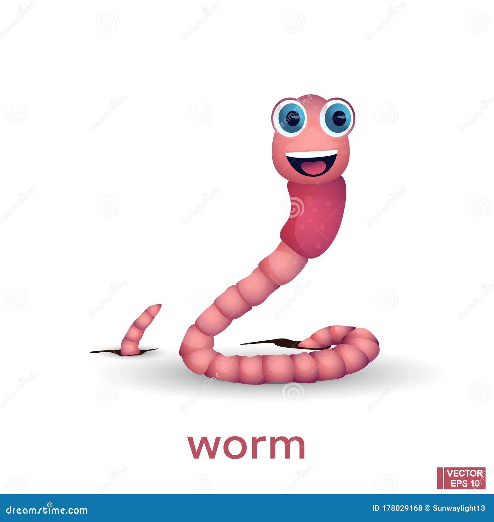 Cartoon Character Worm Smiling Stock Illustration - Illustration of ...