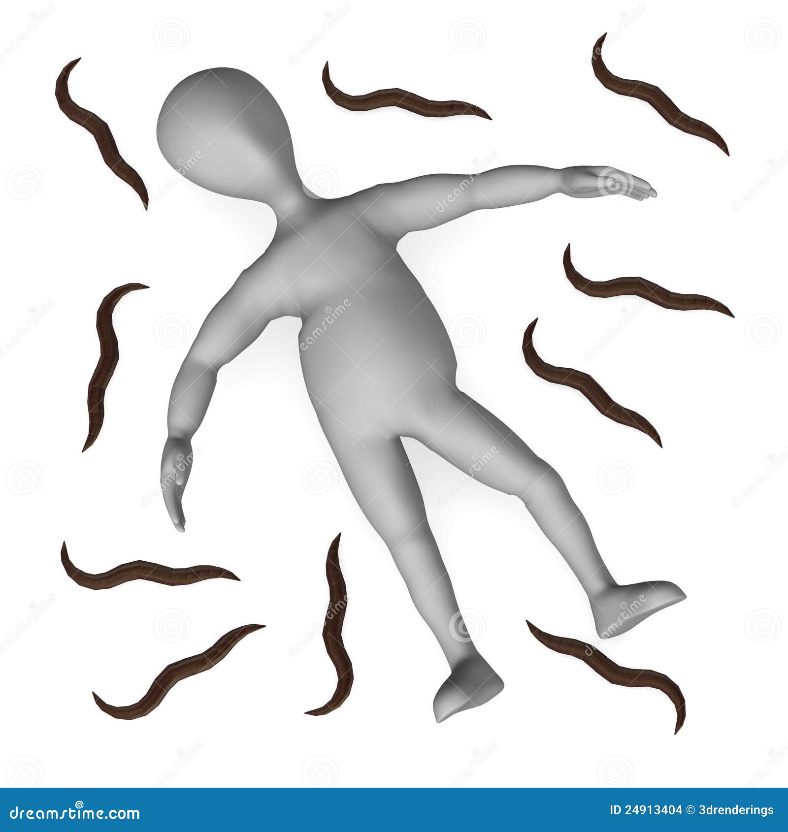 Cartoon Character with Worms - Dead Stock Illustration - Illustration ...
