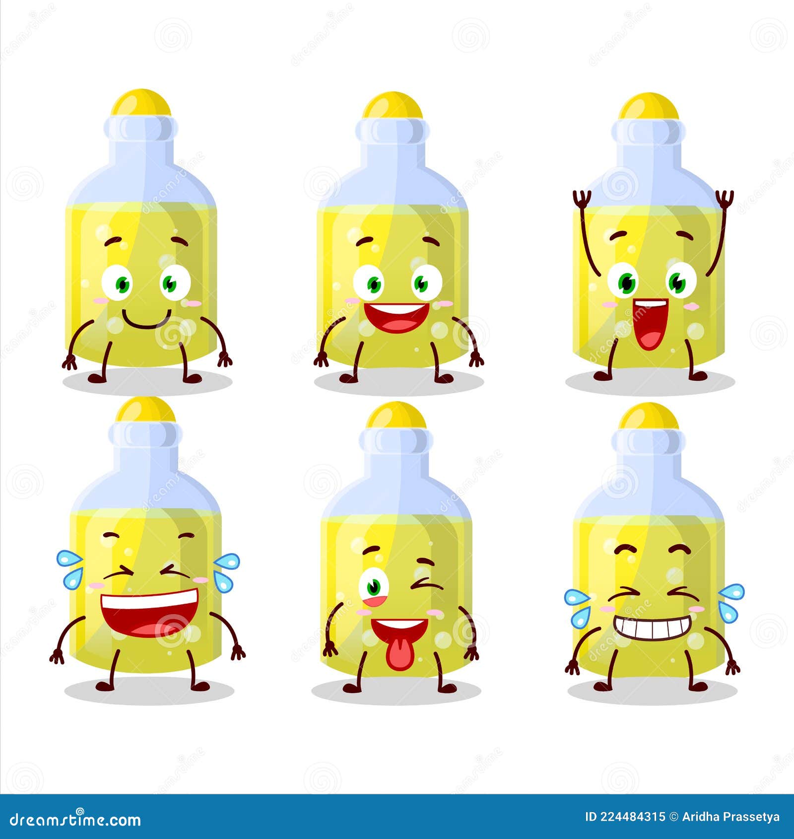 Cartoon Character of Yellow Magic Potion with Smile Expression Stock ...