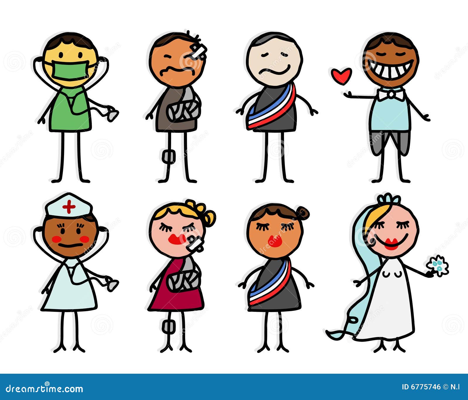 Cartoon characters stock vector. Illustration of wedding - 6775746