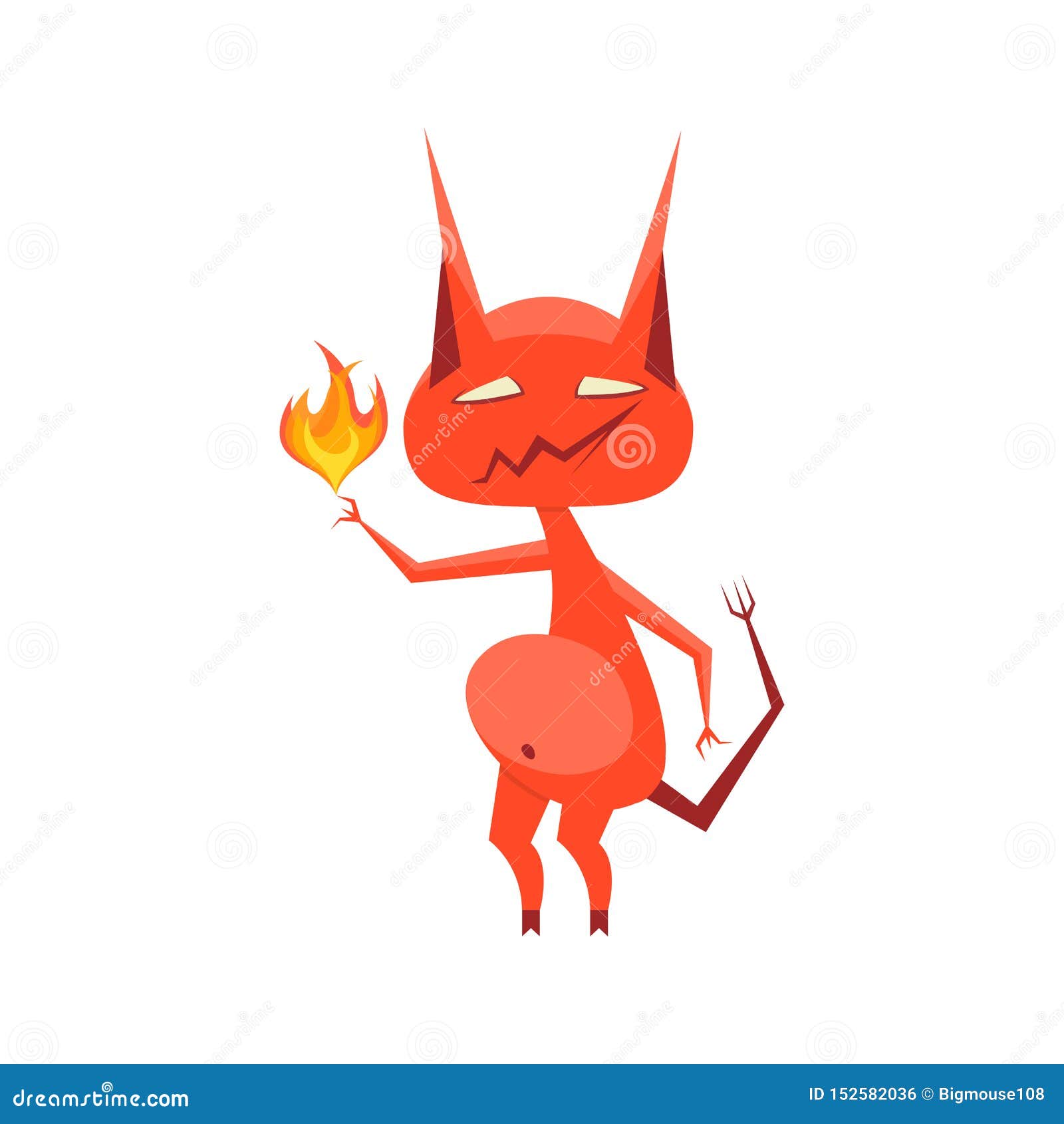Cartoon Character Cute Devil on a White. Vector Stock Vector ...