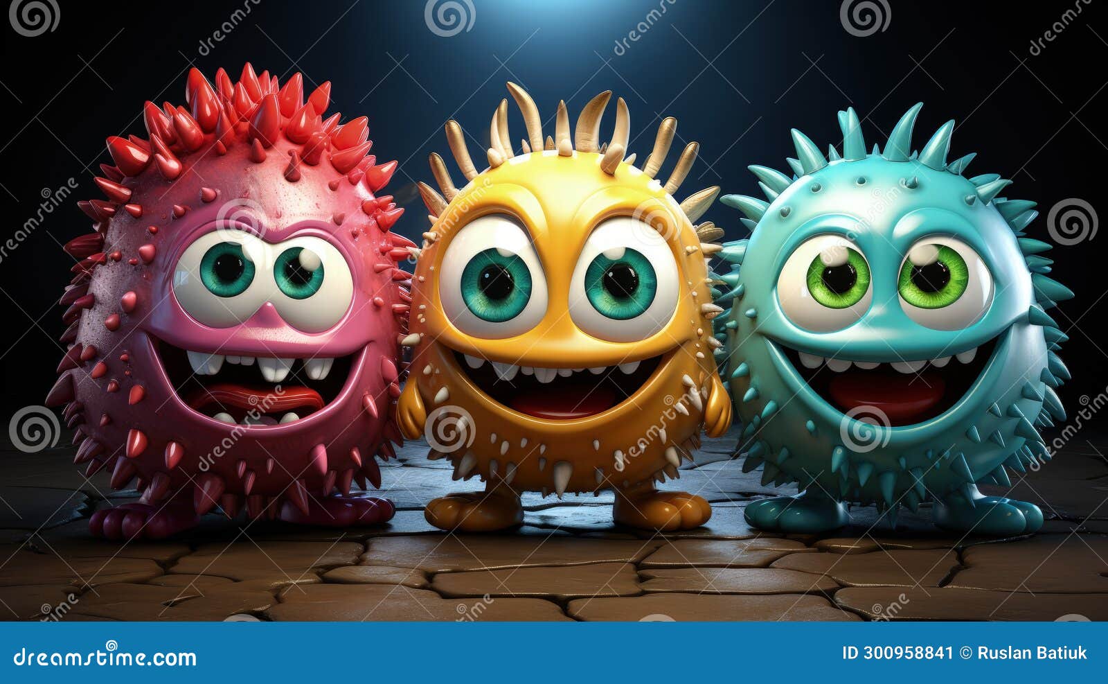 Cartoon Characters Cute, Funny Evil Viruses, Whimsical and Infectious ...