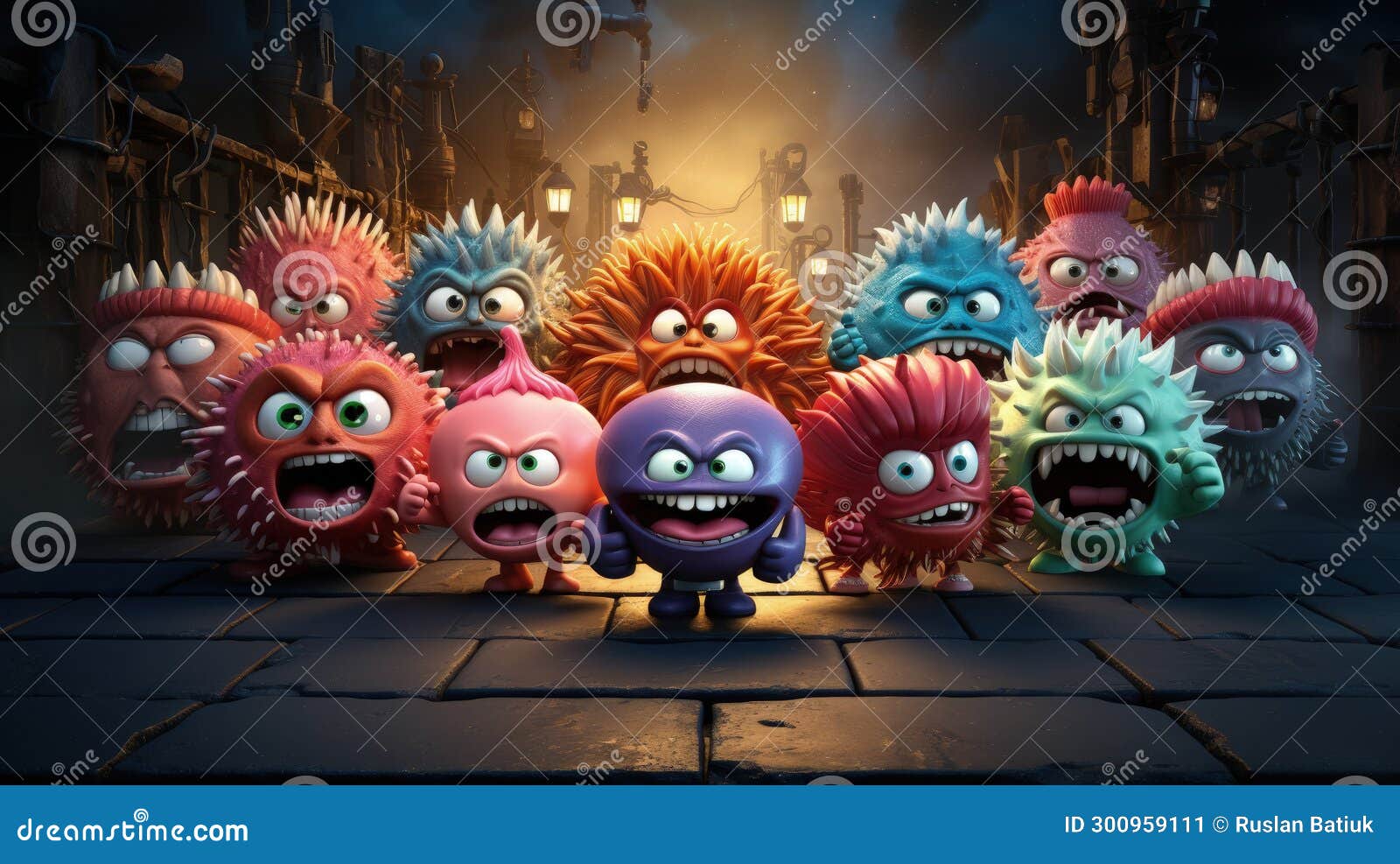 Cartoon Characters Cute, Funny Evil Viruses, Whimsical and Infectious ...