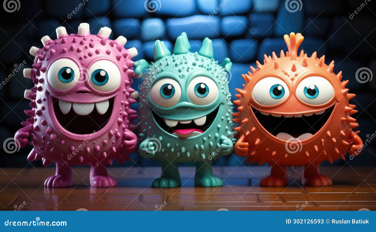 Cartoon Characters Cute, Funny Evil Viruses, Whimsical and Infectious ...
