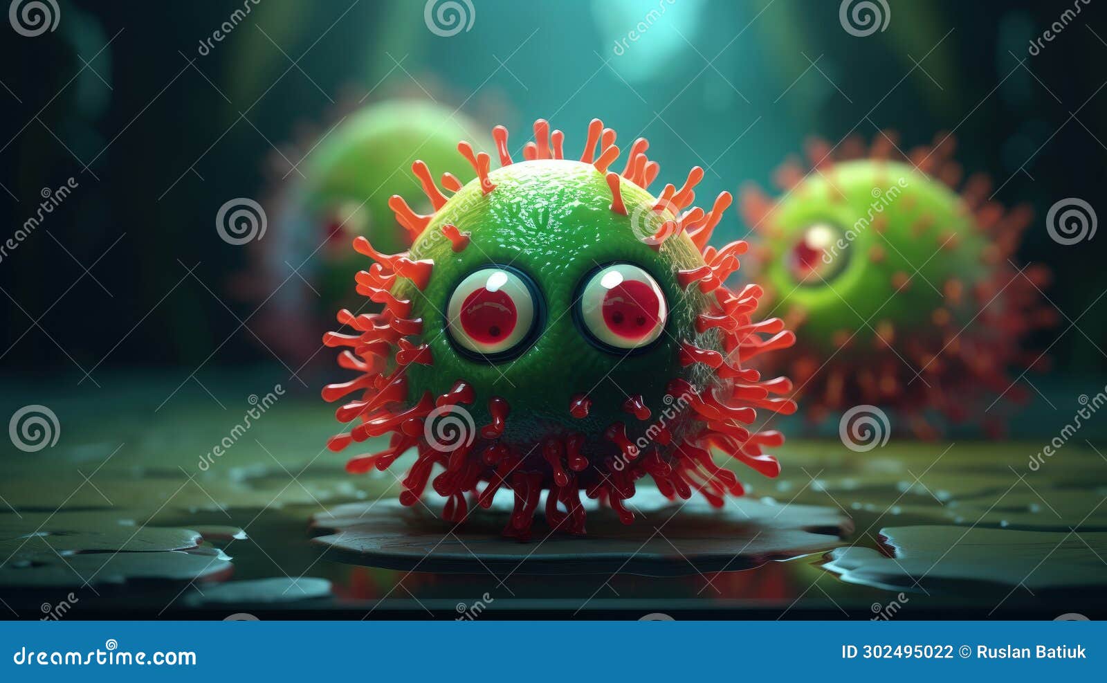 Cartoon Characters Cute, Funny Evil Viruses, Whimsical and Infectious ...