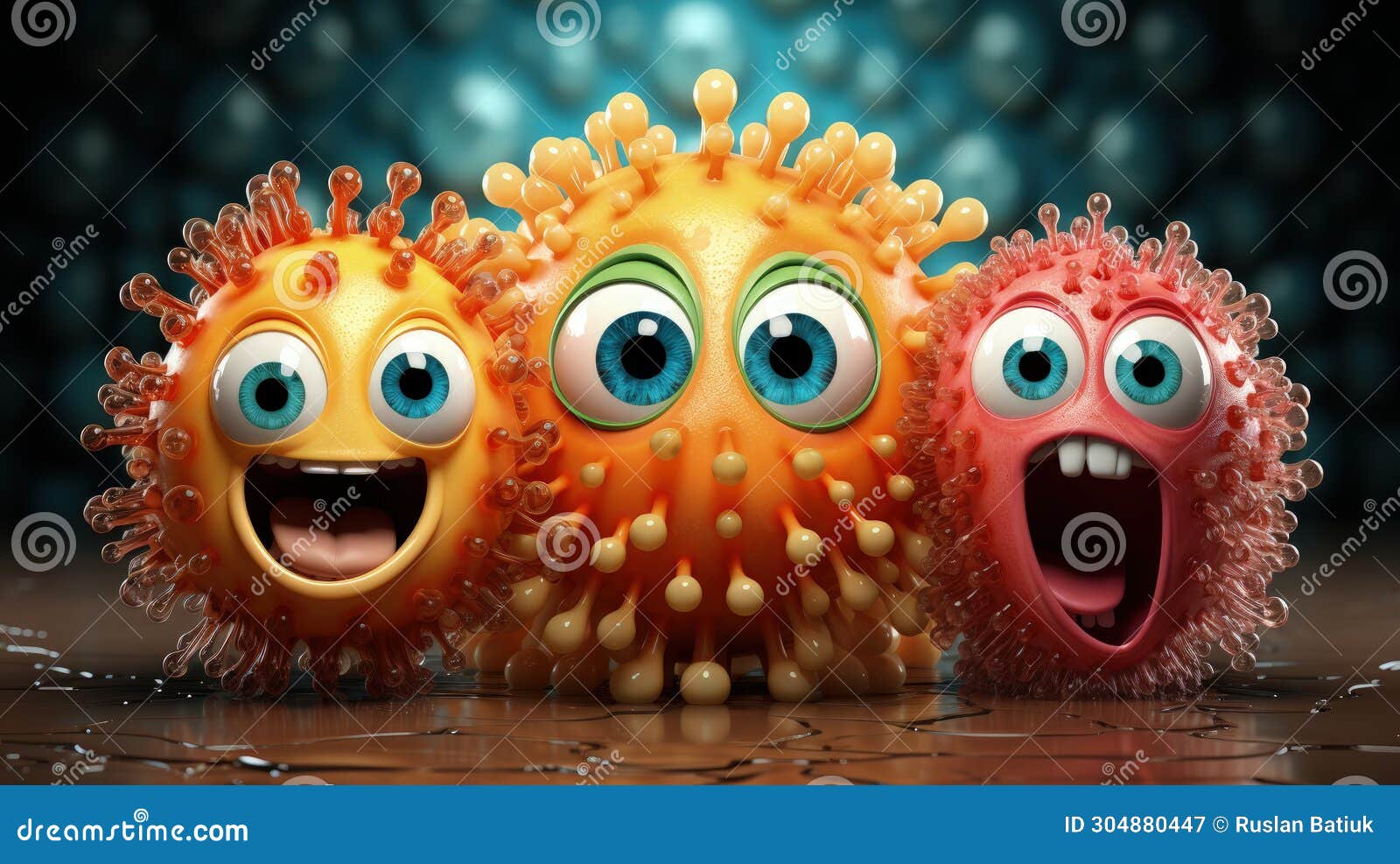 Cartoon Characters Cute, Funny Evil Viruses, Whimsical and Infectious ...