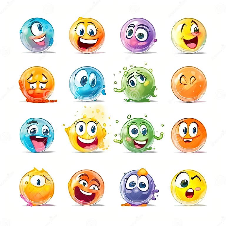 Cartoon Characters With Different Expressions Generative Ai Stock Image Image Of Cartoon