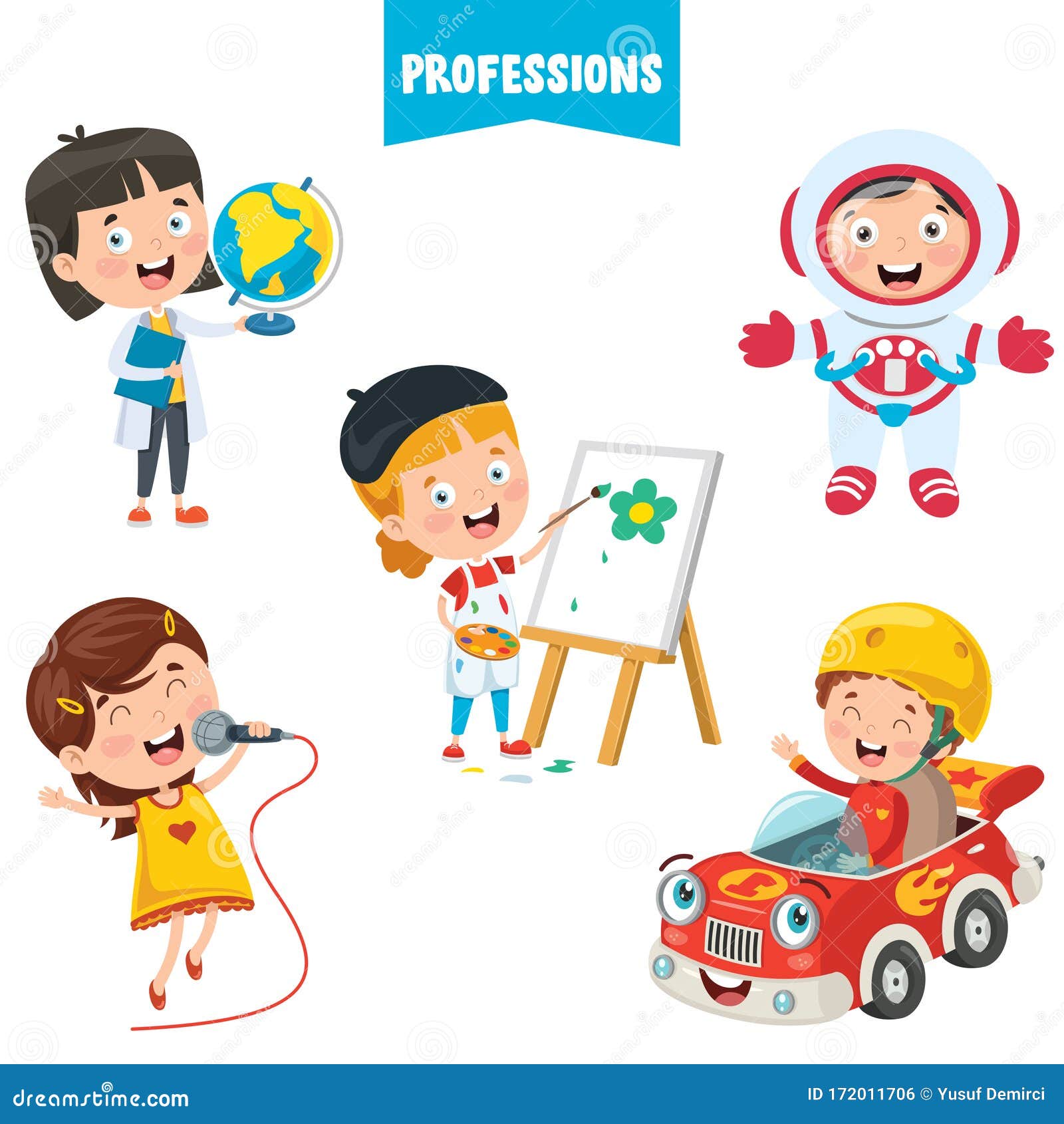 Cartoon Characters of Different Professions Stock Vector - Illustration ...